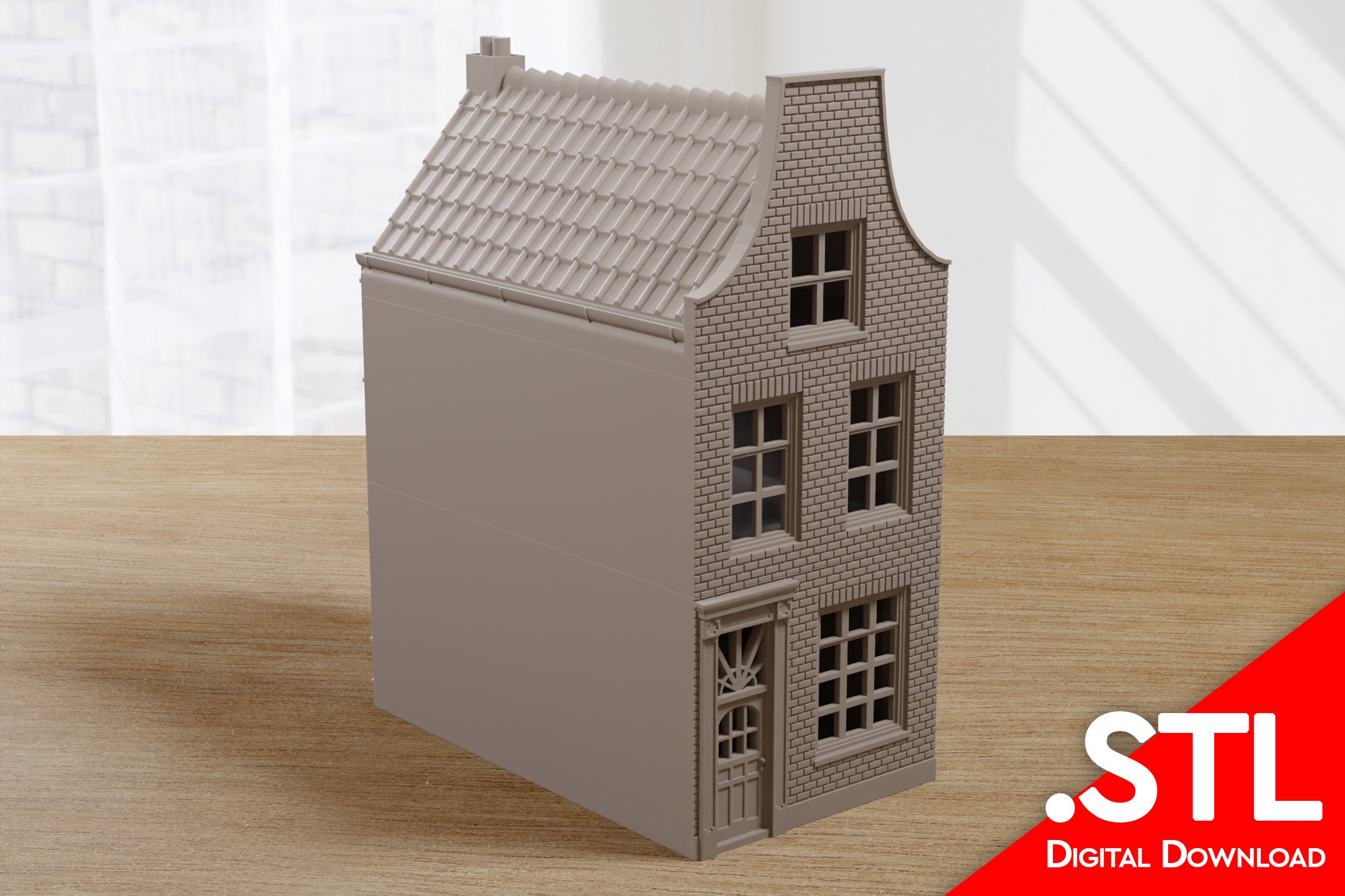 Dutch Canal Gable House - Delft 2 - Digital Download .STL file for 3D