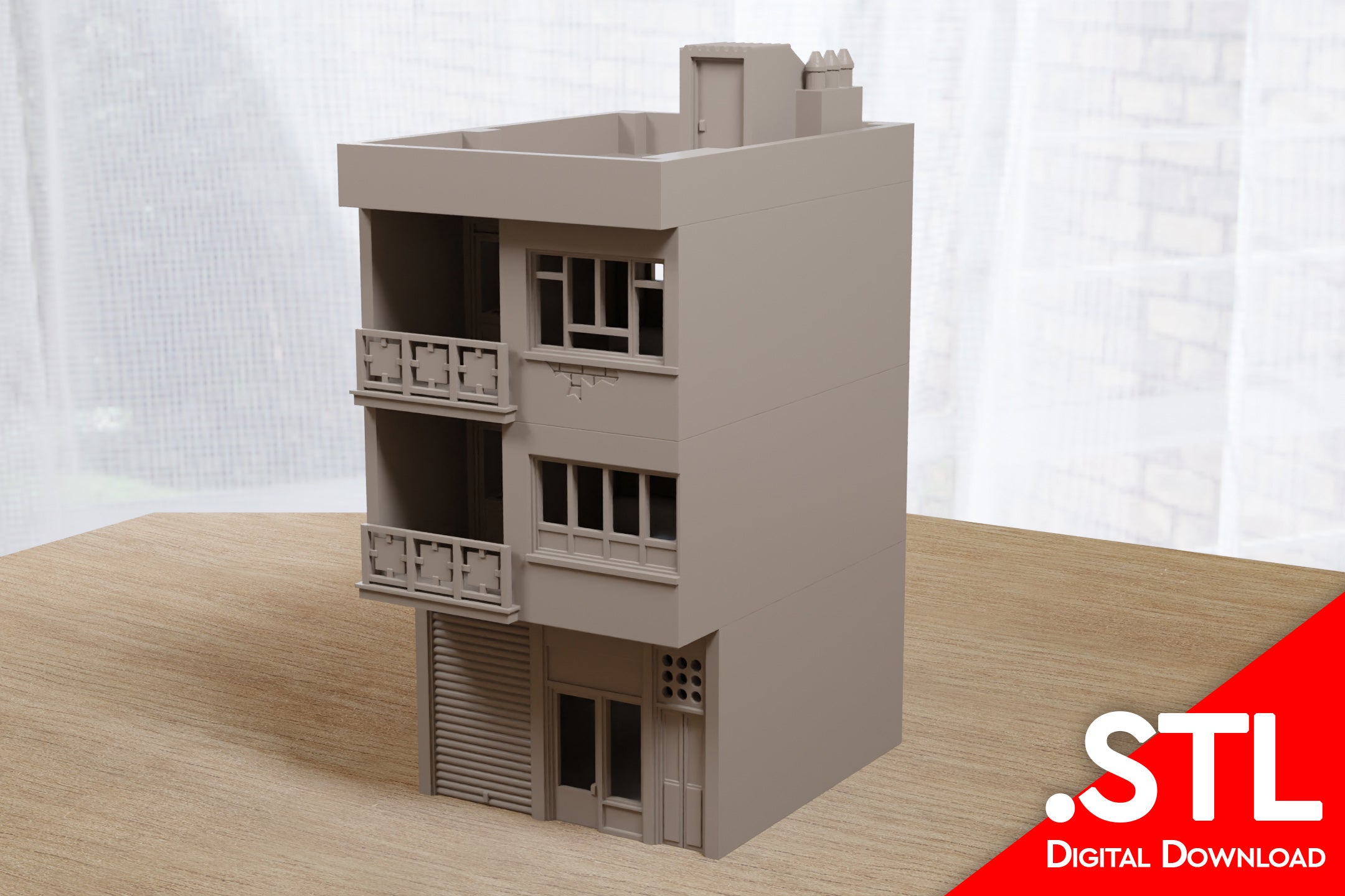 Modern Arab Urban Building MET_03 - Digital Download .STL Files for 3D