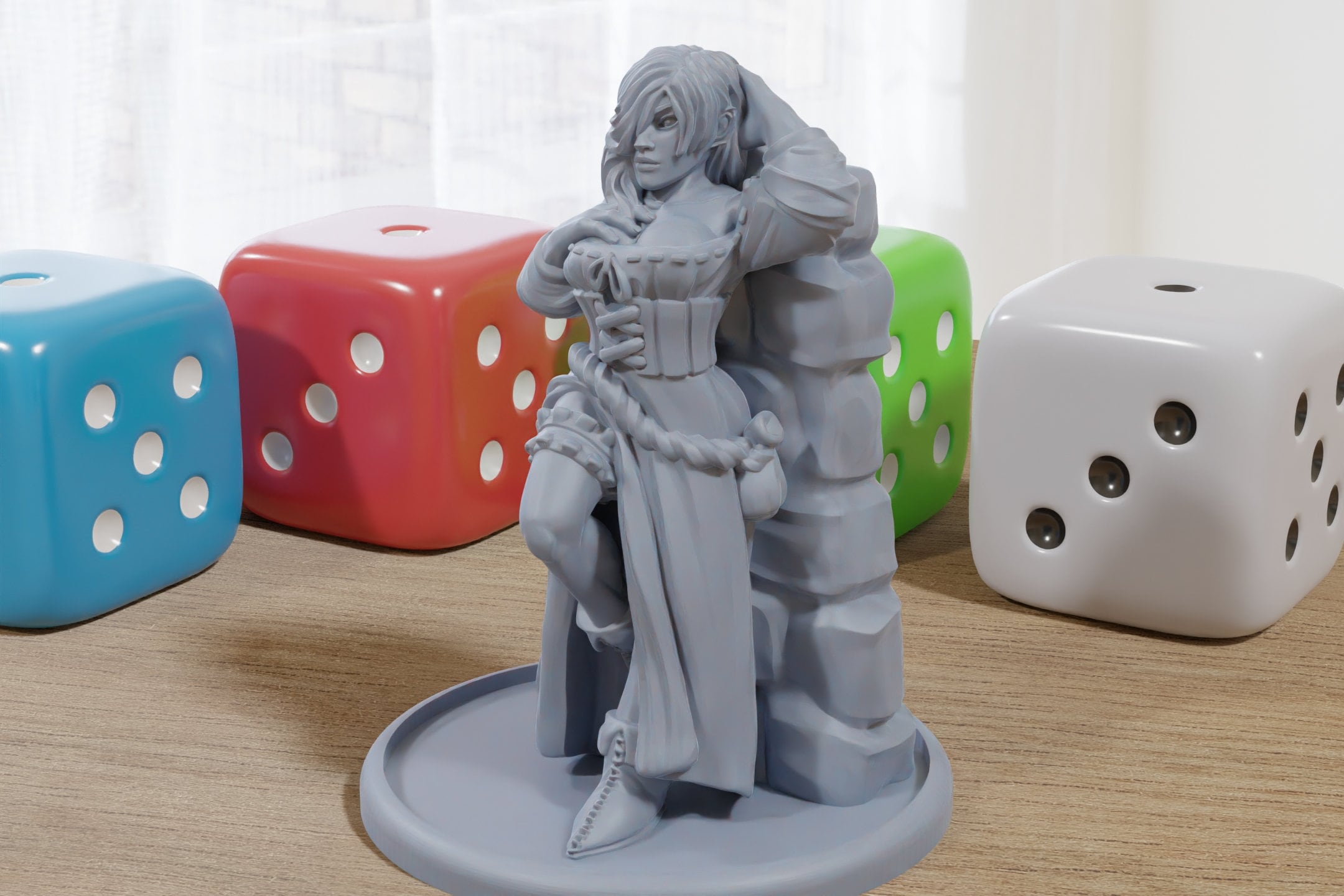 Elf Street Strumpet - 3D Printed Minifigure - Proxy Minis for DnD, Bal