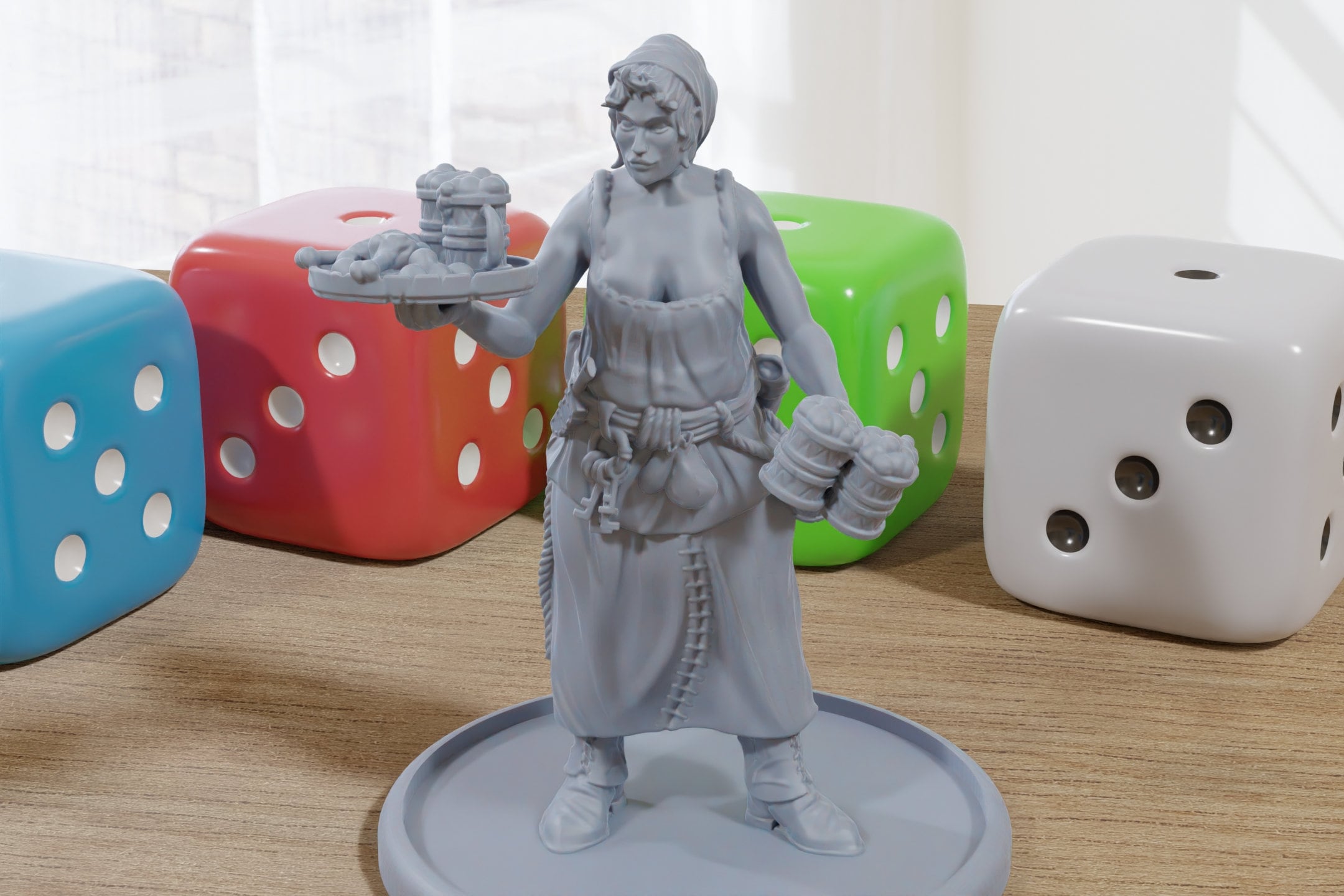 Waitress - Medieval Townsfolk / Villagers - 3D Printed Minifigures for