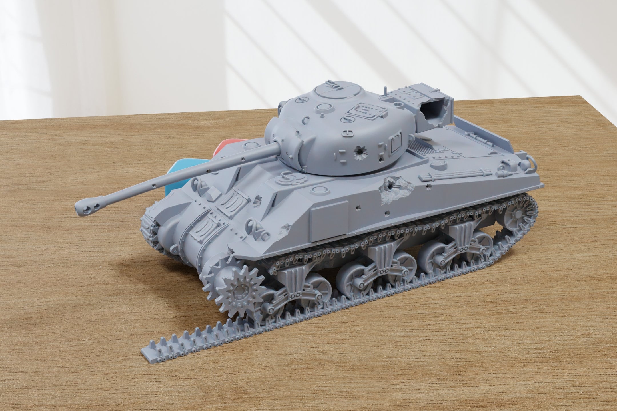 Destroyed Sherman Firefly VC - 3D Printed Miniature Wargaming Combat V