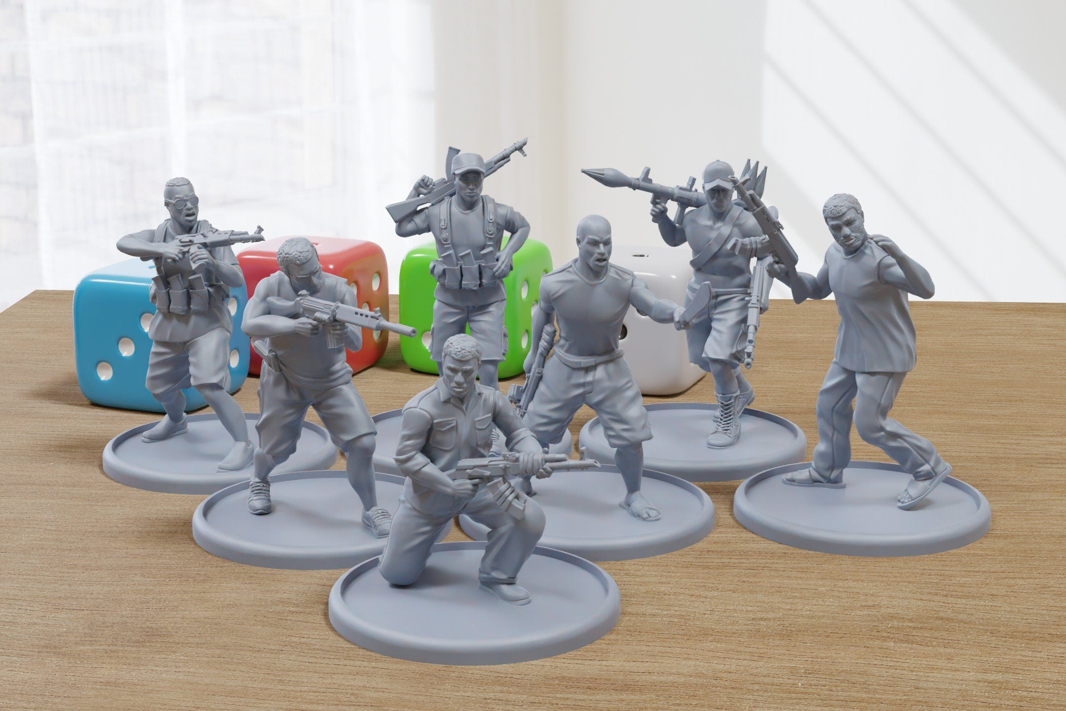 African Rebels - 3D Printed Miniature Wargames Minifigures - 28mm / 32