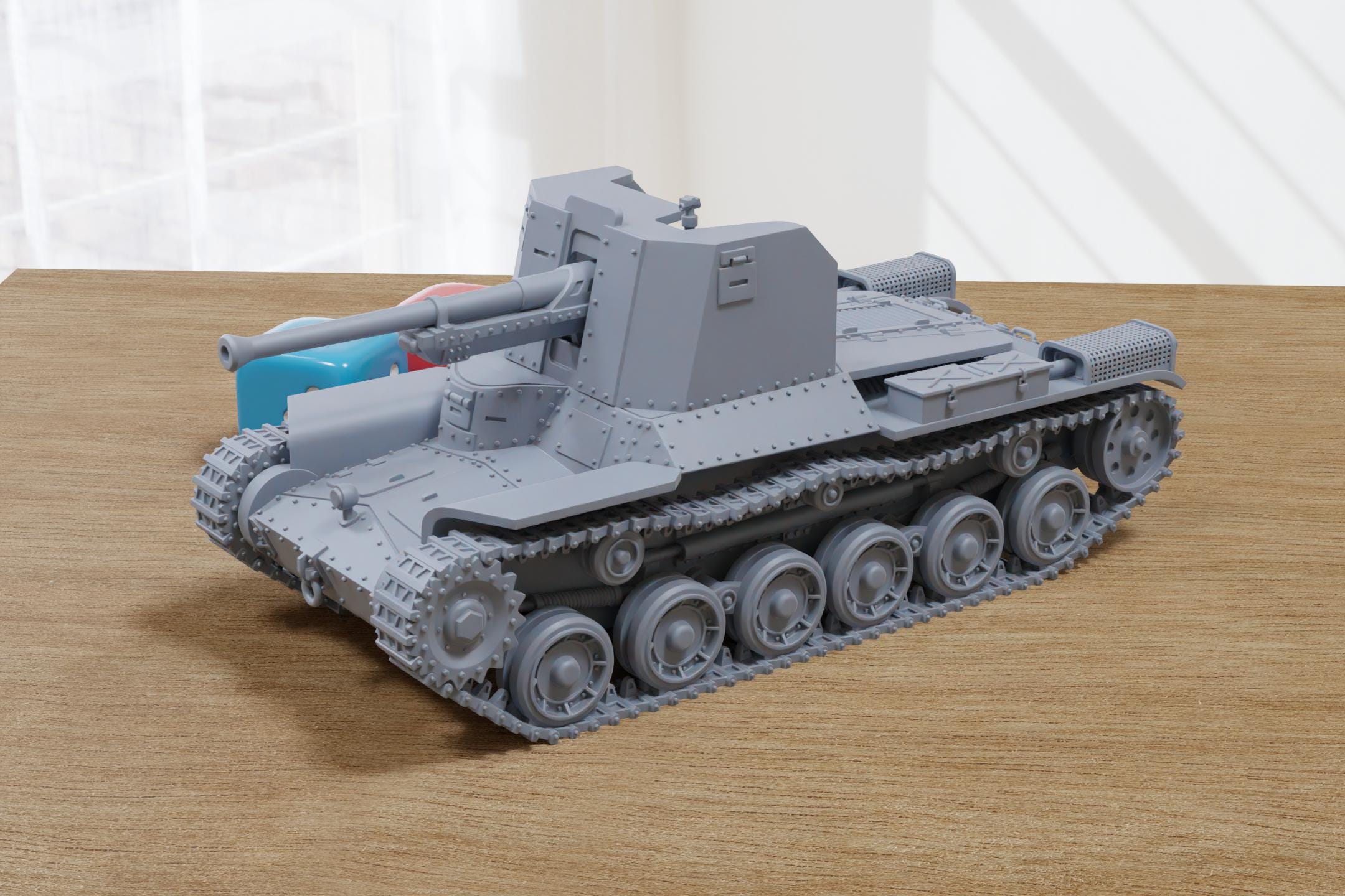 Type 1 Ho-Ni I SPG Tank - 3D Printed Miniature Wargaming Combat Vehicl