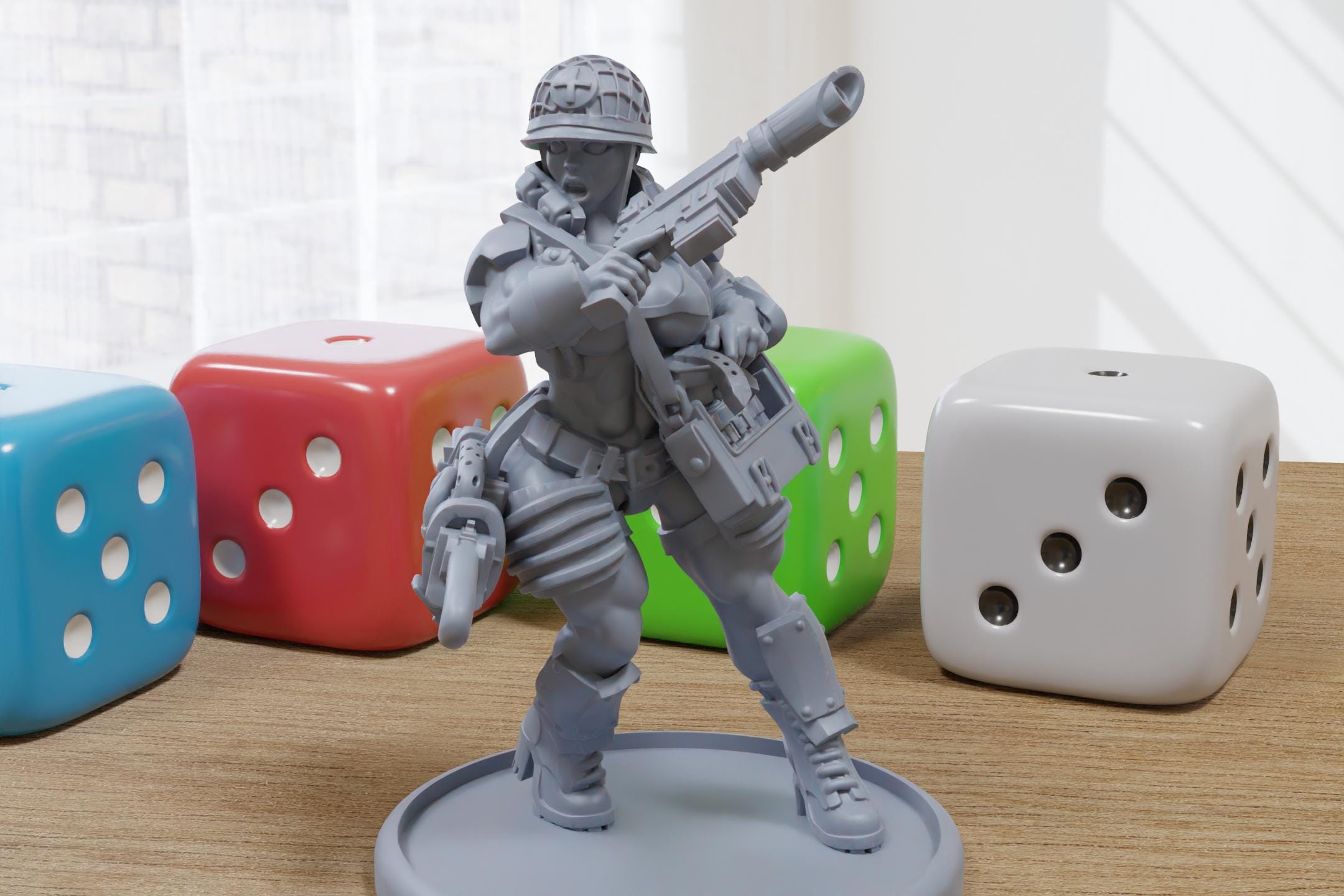 Jungle Fighter Medic Pinup - 3D Printed Proxy Minifigures for Sci-fi M