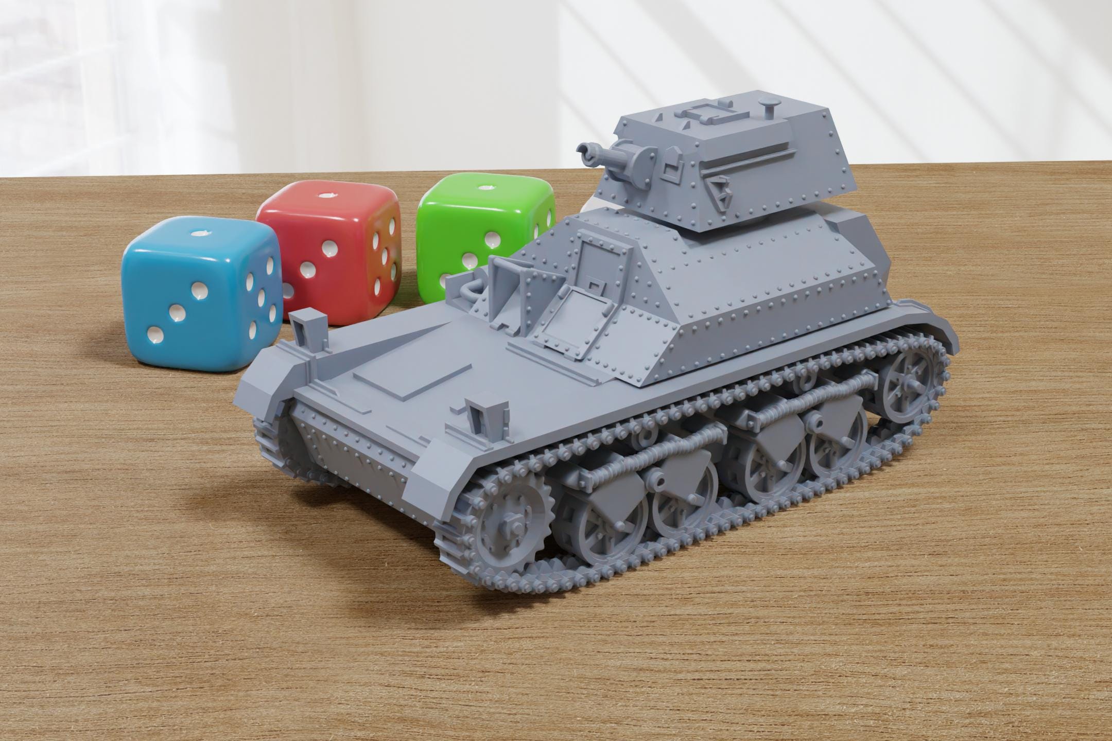 Vickers Light Tank Mark II - 3D Printed Miniature Wargaming Combat Veh