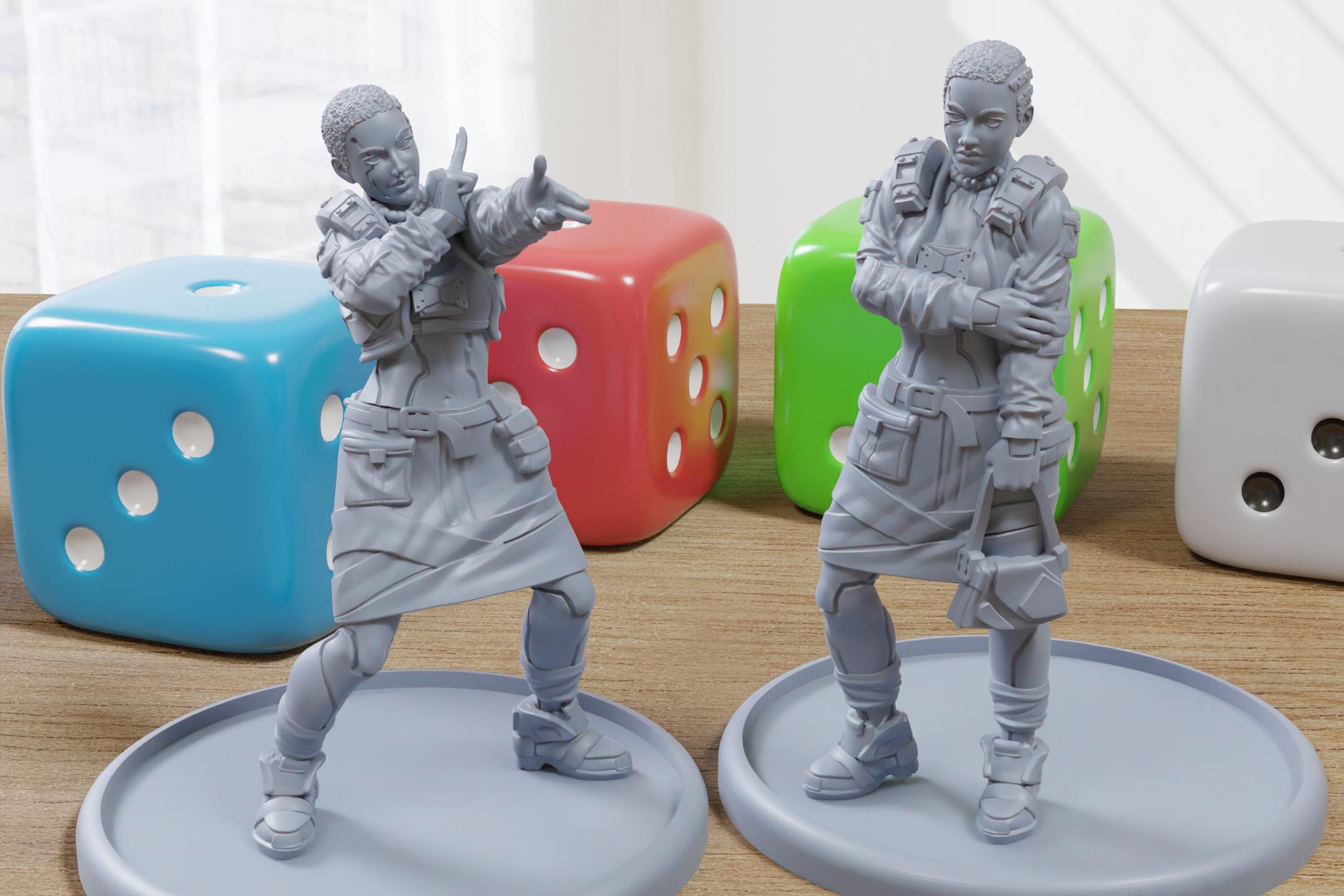 Nina Torres - 3D Printed Mini - Cyberpunk / Sci-Fi - Tabletop Miniatur