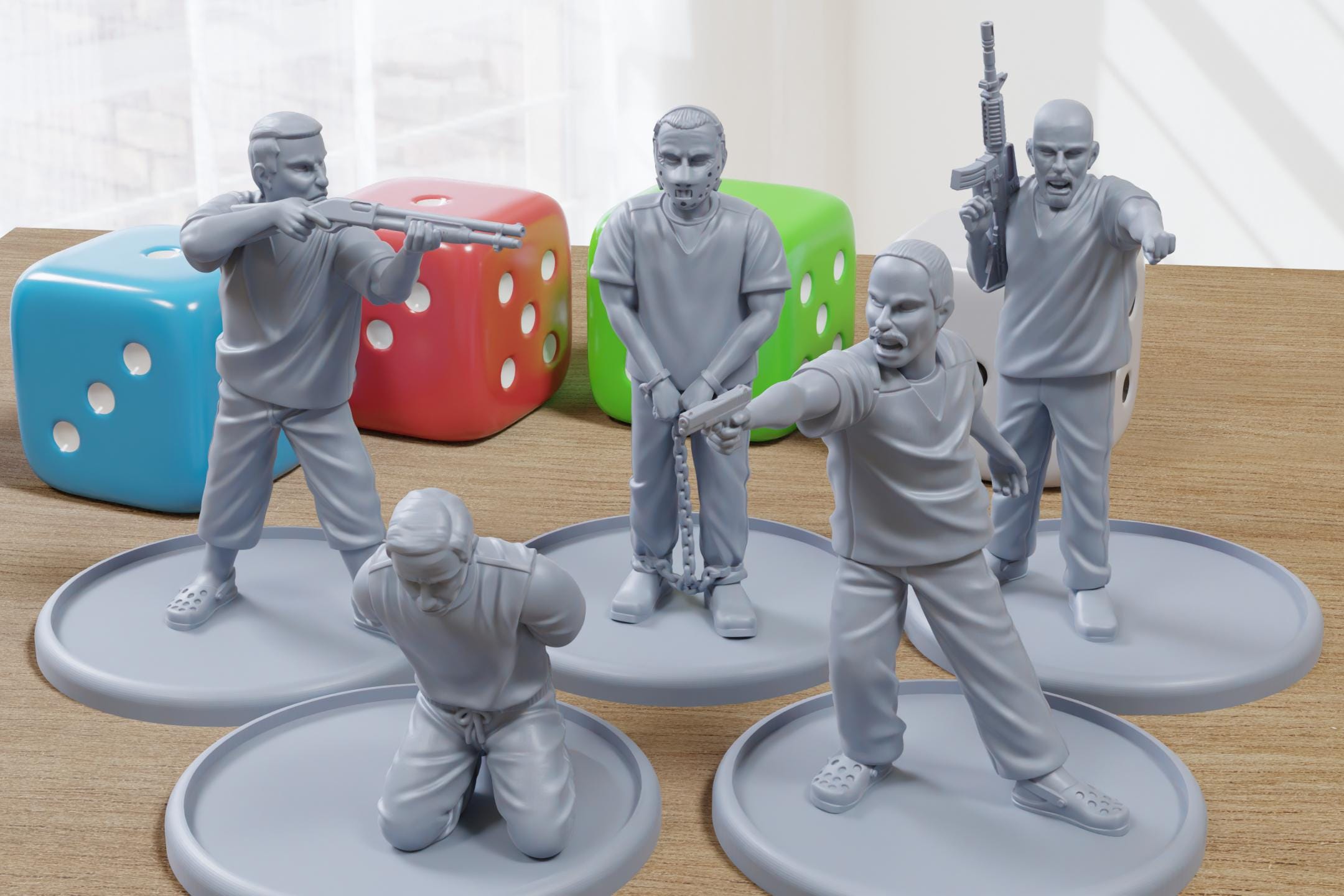 Inmates & Prison Riot Crew - 3D Printed Minifigures for Modern Tableto