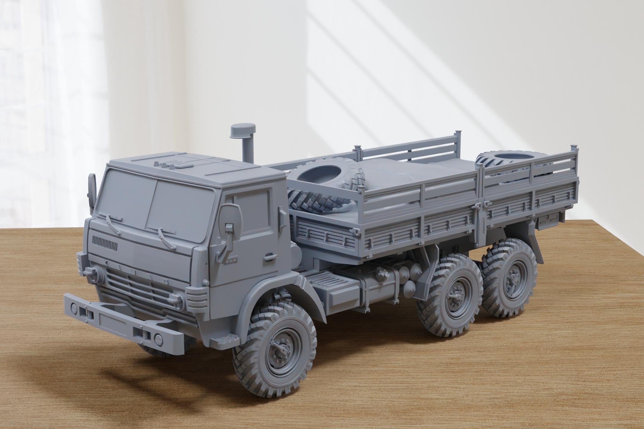 Kamaz 6x6 Cargo Truck BOXES - 3D Printed Miniature Tabletop Wargaming