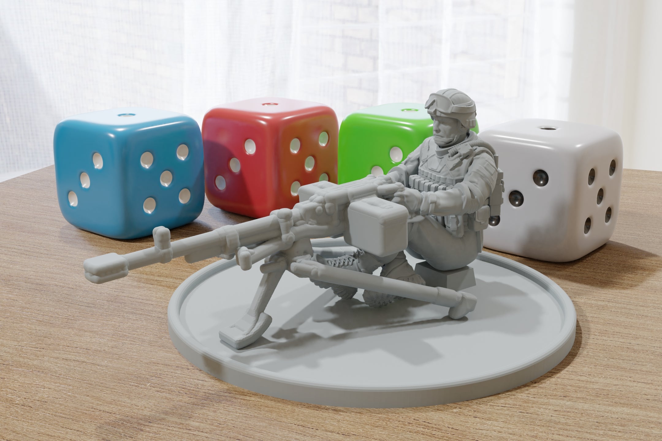 KORD Gunner 28mm/32mm Minifigure - Modern Wargaming Miniature for Tabl