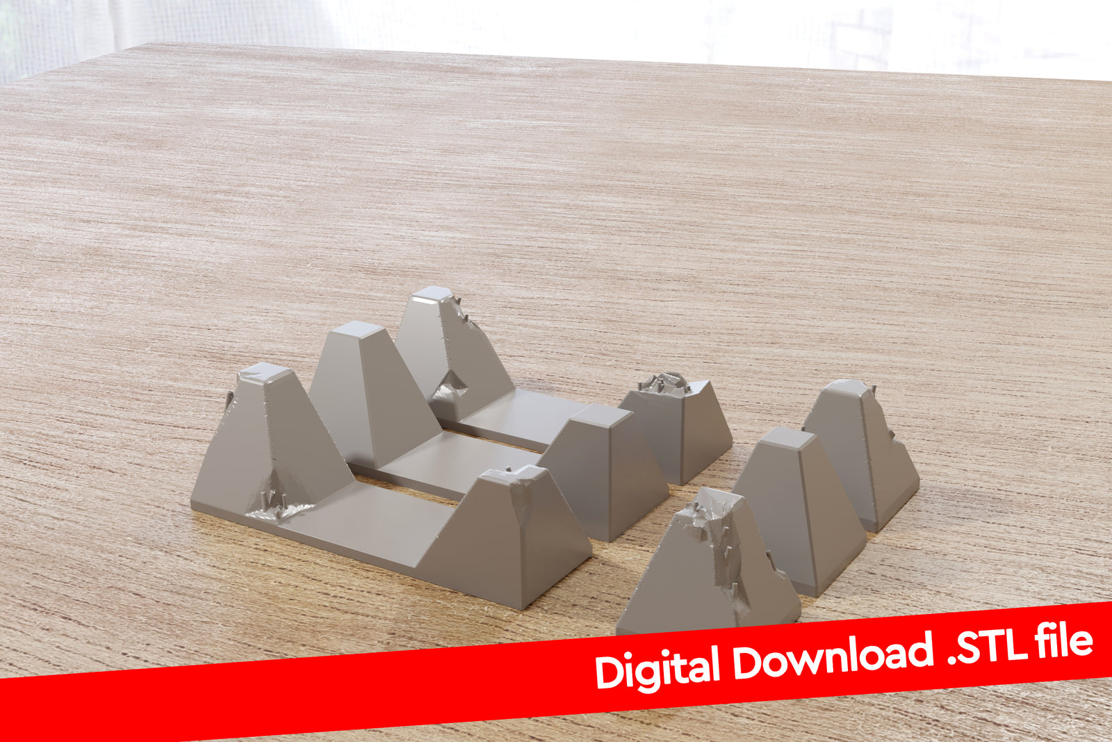 Dragontooth Concrete Block Obstacle - Digital Download .STL File for 3