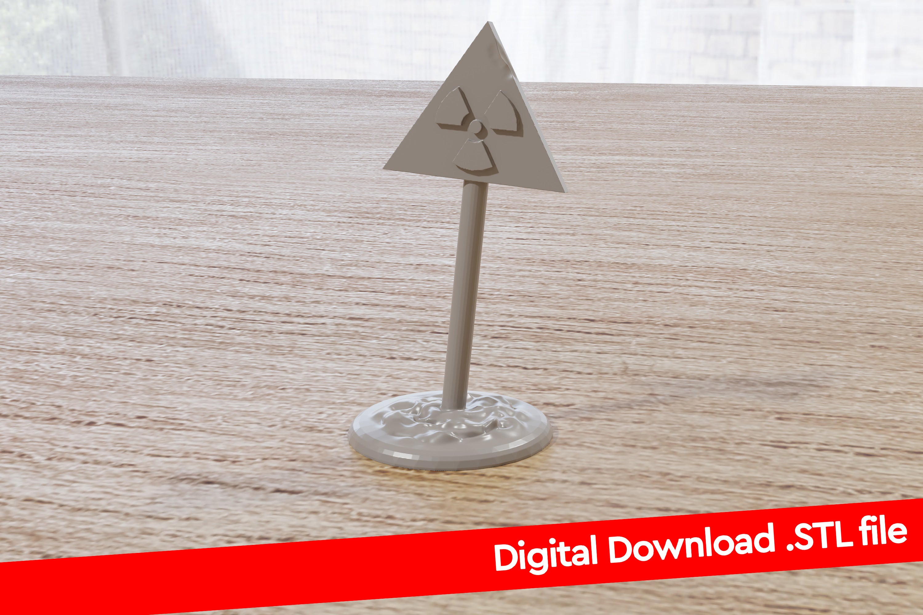 Chernobyl Radiation Sign - Digital Download .STL Files for 3D Resin Pr