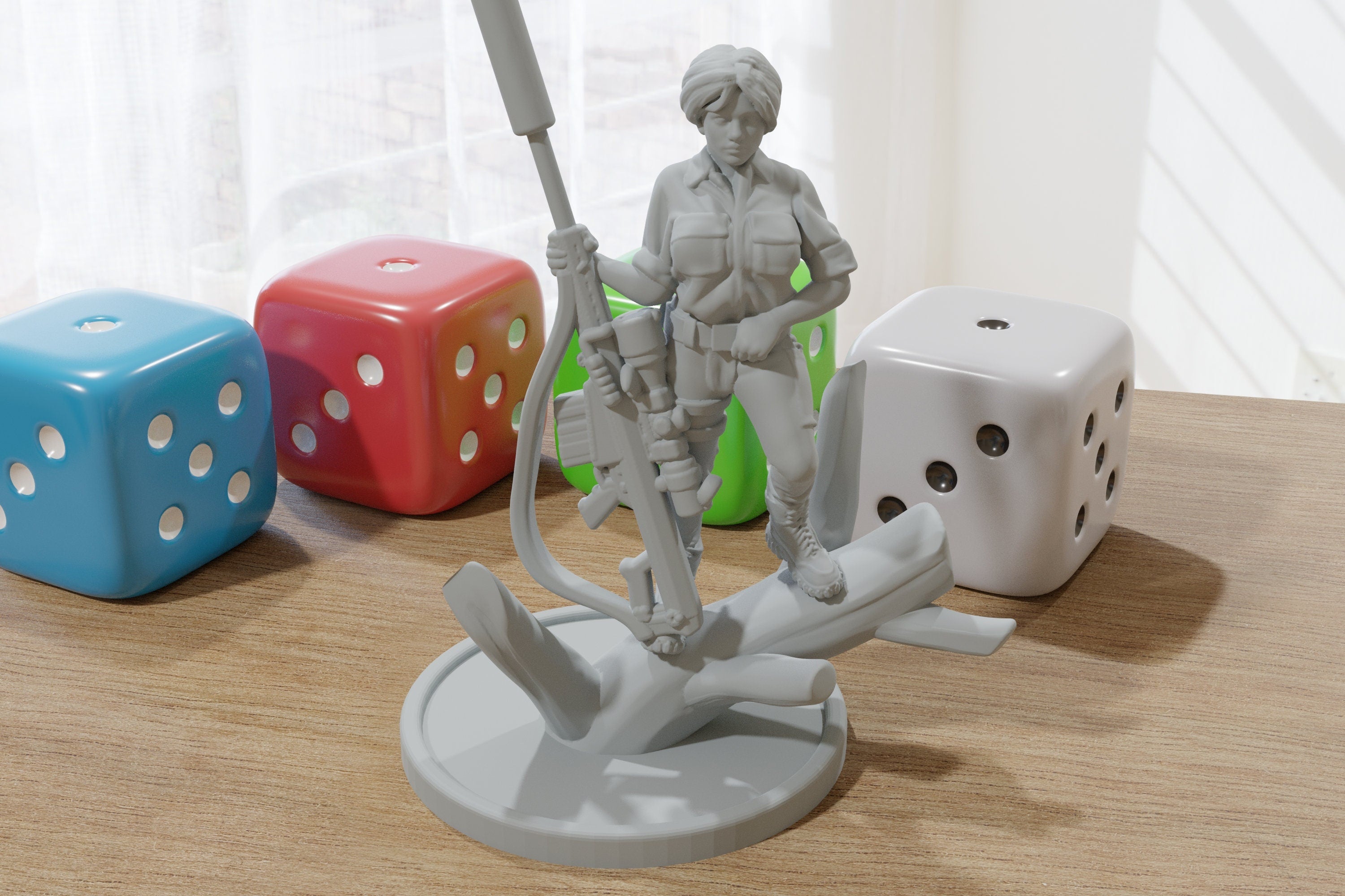 Sniper Girl 28mm/32mm Figure - Modern Wargaming Miniature for Tabletop