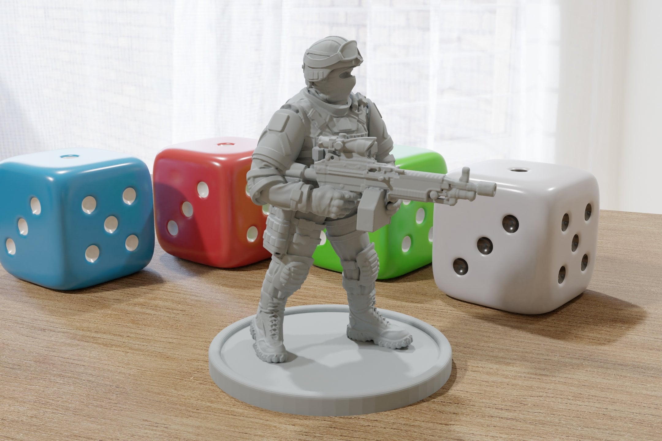 LMG Soldier 28mm/32mm Minifigure - Modern Wargaming Miniature for Tabl