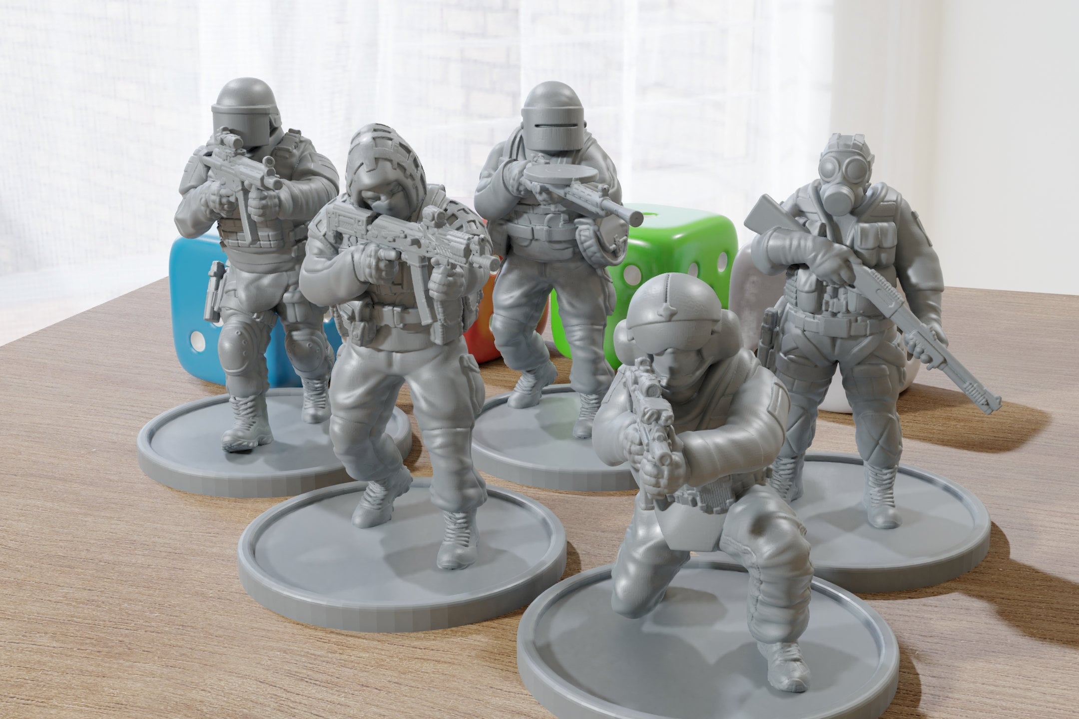 Siege-Esque Operators Defenders - 3D Printed Mini's - Modern Wargaming