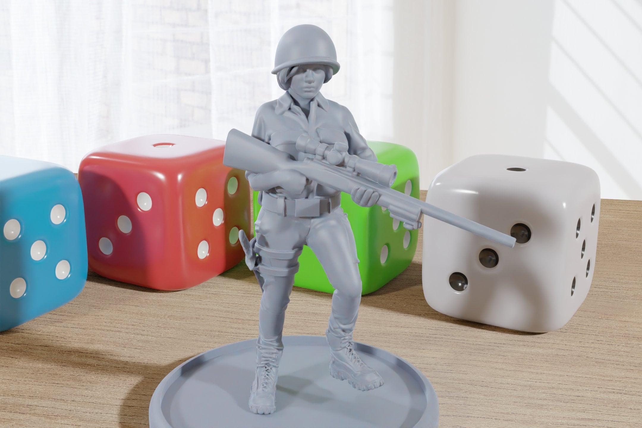 Sexy Sniper Girl - 3D Printed Minifigures - Modern Tabletop Miniature