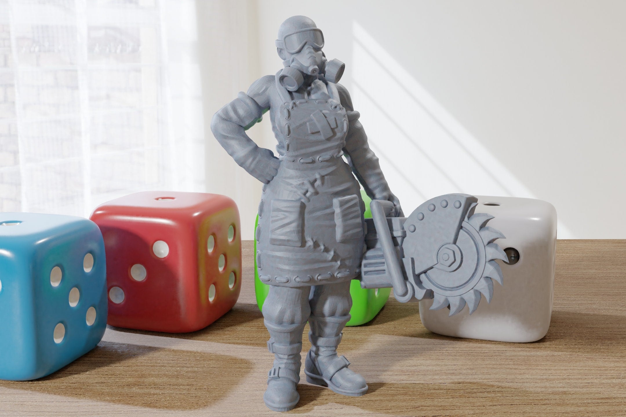 Cyber Butcher Female - 3D Printed Proxy Minifigures for Sci-fi and Cyb