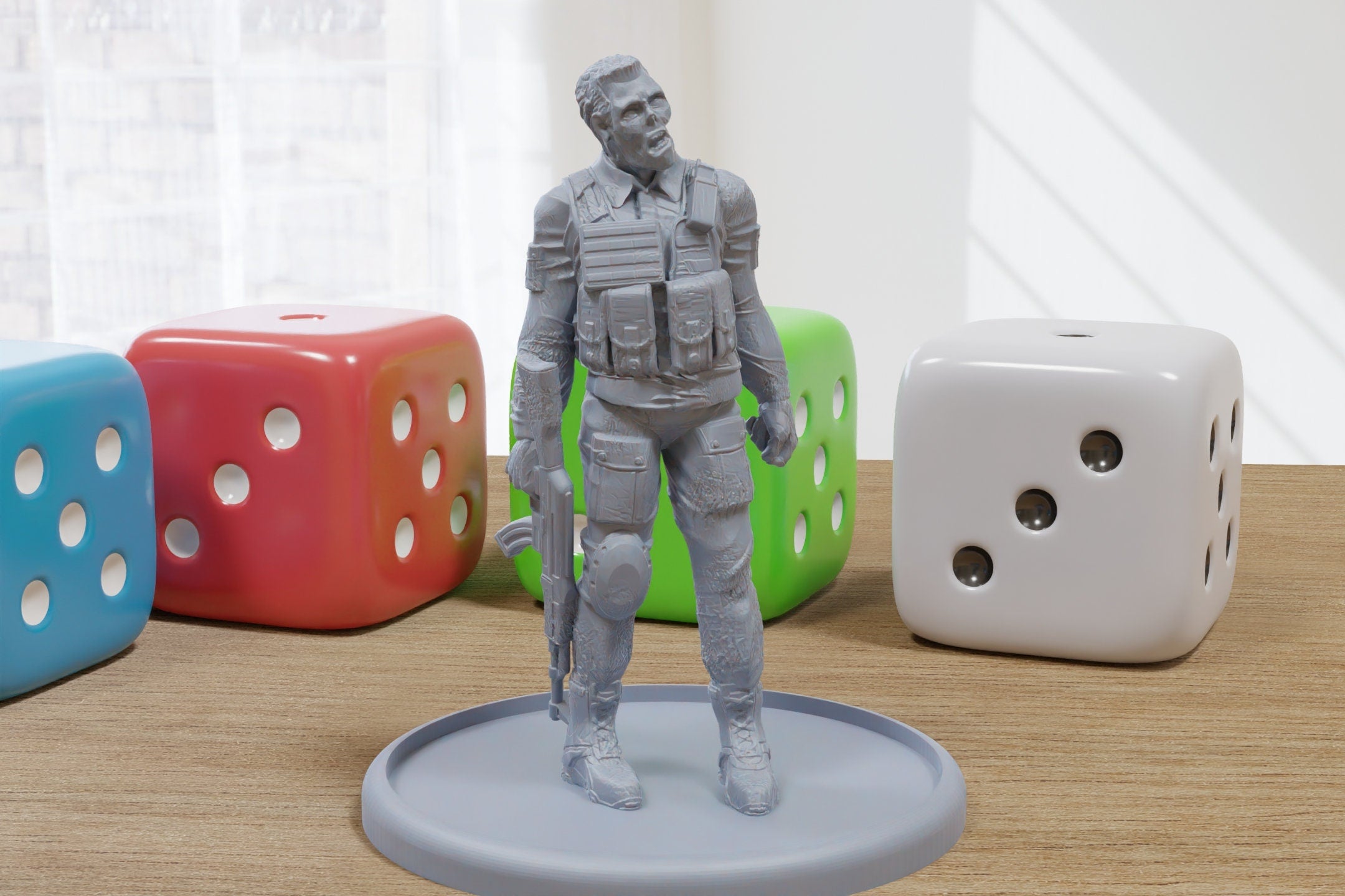 Zombified Stalker - 3D Printed Minifigure - Post Apocalyptic Miniature